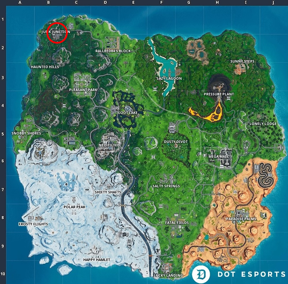 Fortnite Fortbyte 8 Location Found Within Junk Junction Season 9 Dot Esports